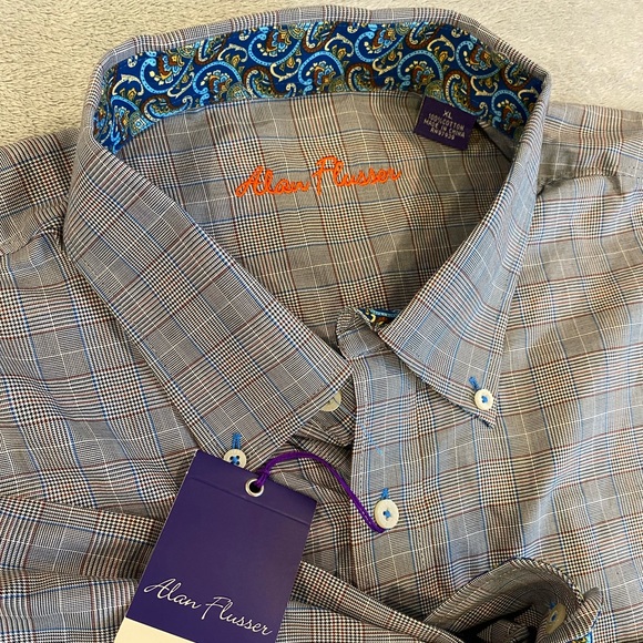 Alan Flusser | Shirts | Nwt Alan Flusser Long Sleeve Button Down Shirt ...